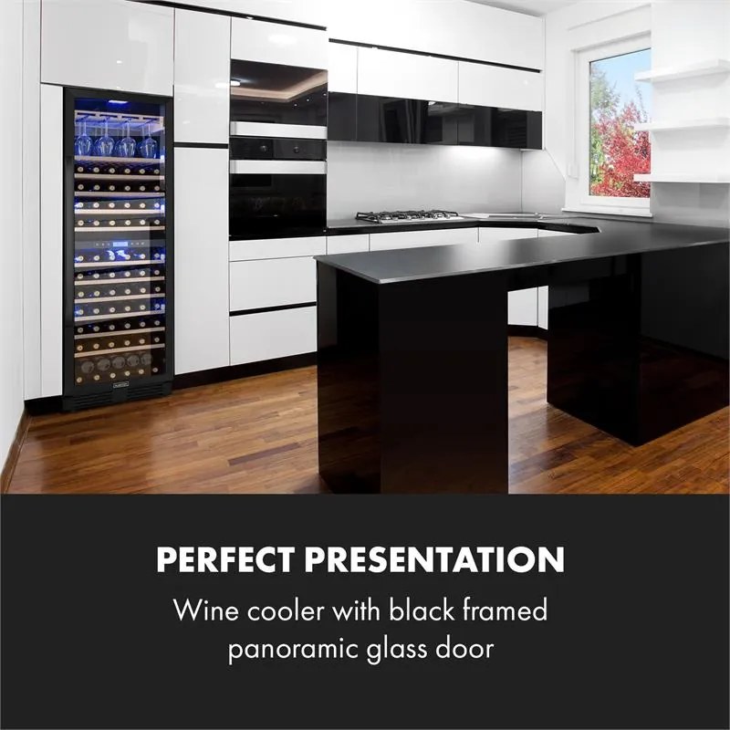 Klarstein Vinovilla Onyx Grande, vinotéka, 425 l/165 lahví, černá