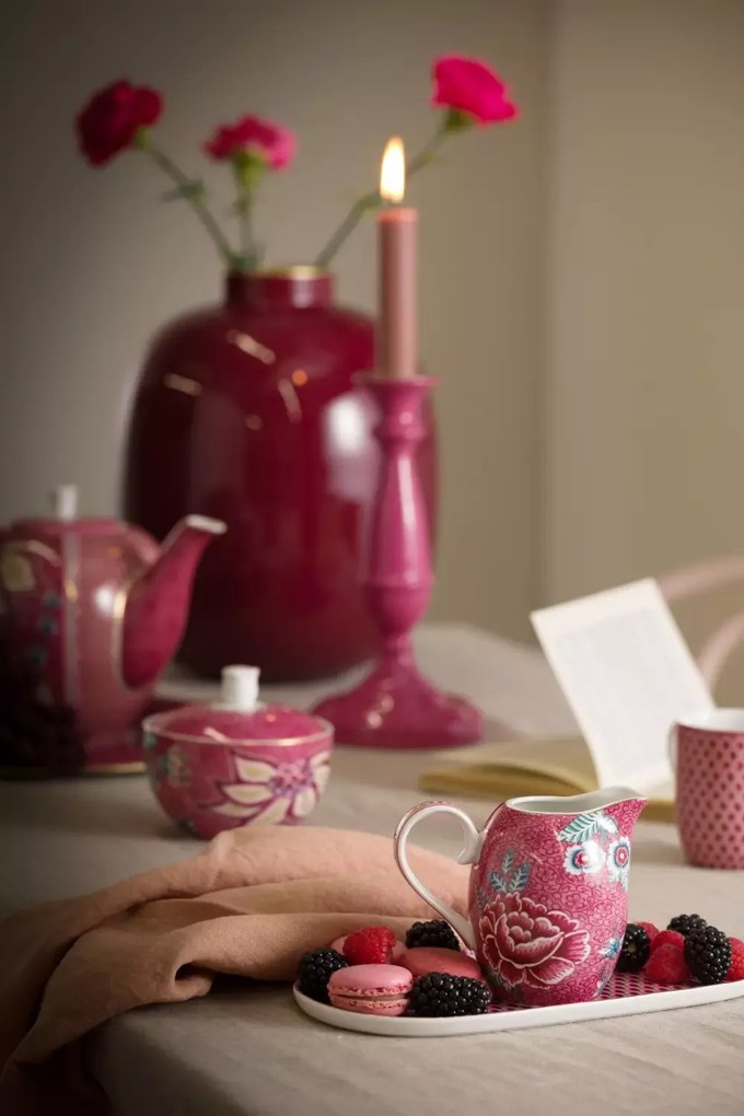 Pip Studio Flower Festival mlékovka 250ml, růžová (Mlékovka Flower Festival)