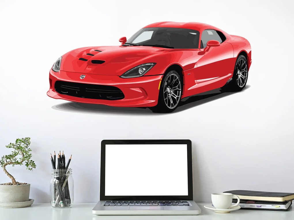 Dodge Viper textilní přelepitelná samolepka na zeď 47 x 22 cm