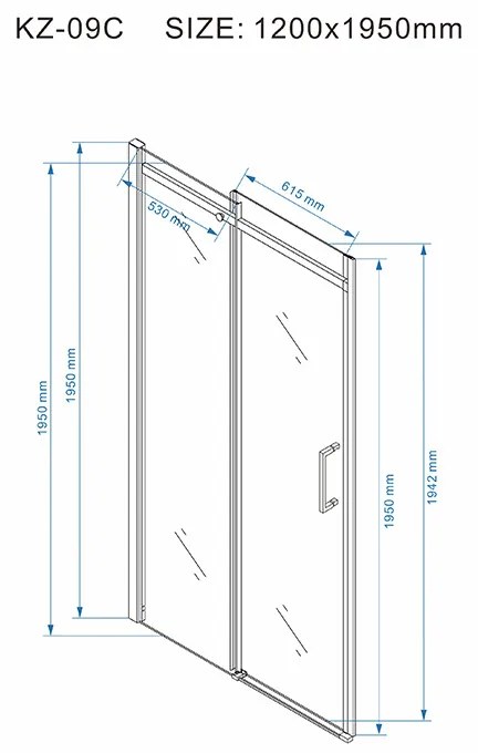 BPS-koupelny Posuvné sprchové dveře HYD-PD09C 120 černá/transparent pro instalaci do niky - bez vaničky