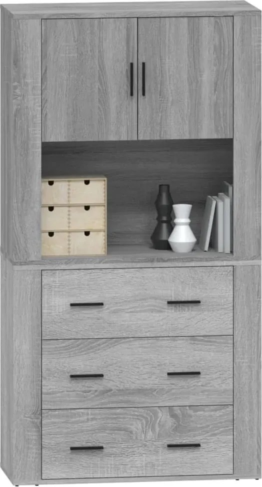 vidaXL Skříň highboard šedá sonoma kompozitní dřevo [3185389]