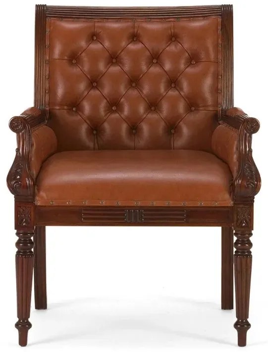 furniture-nabytek.cz - Kancelářské křeslo Camford II, masivní pravá kůže, lakované, hnědé