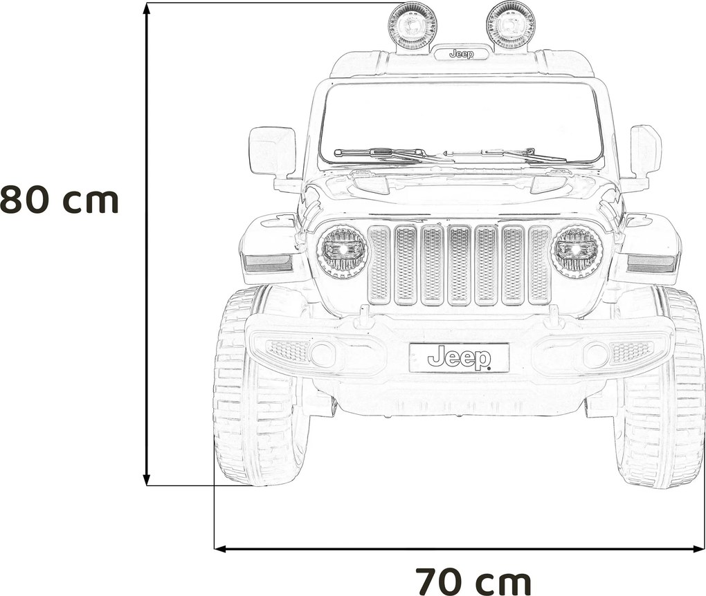 Ramiz Elektrické auto Jeep Wrangler Rubicon pro děti Oranžové + dálkové ovládání + MP3 LED rádio + EVA kola