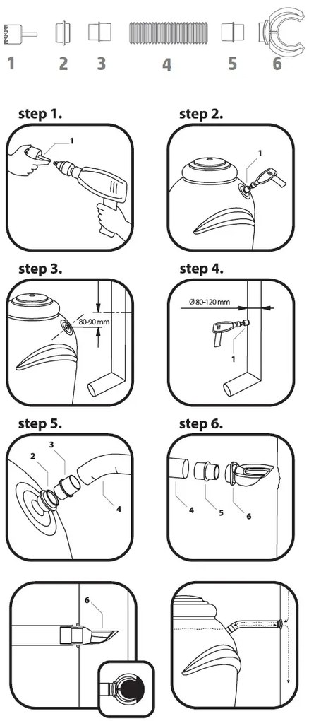 Prosperplast propojovací hadice k sudu ICANSET 1 s vykružovadlem (6 dílů)