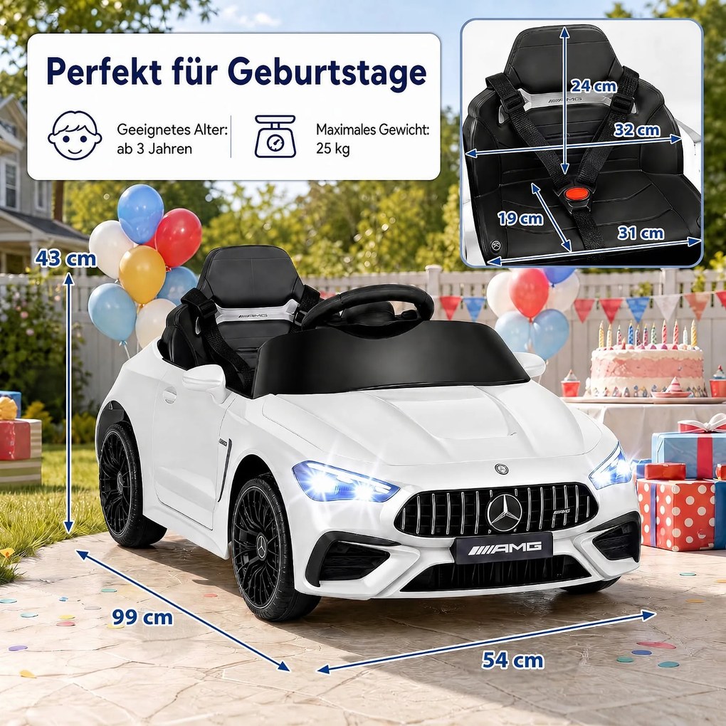 Costway Dětské elektrické autíčko 12 V Mercedes-AMG dětské auto s LED světly