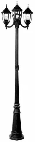 LUCIDE Outdoor lighting post H180cm 3xE27/60W Black, venkovní svítidlo