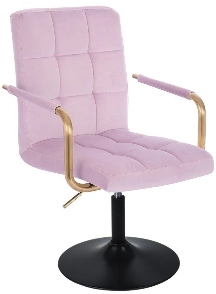LuxuryForm DESIGN Otočná židle VERONA GOLD VELUR na černém talíři - levandule
