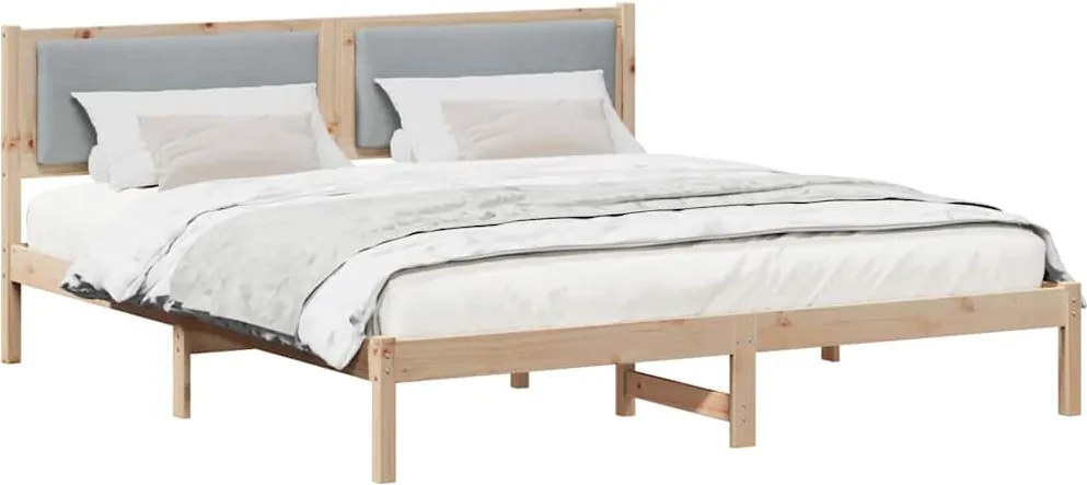 Rám postele Světle šedá 200 x 200 cm Masivní borové dřevo 3394228