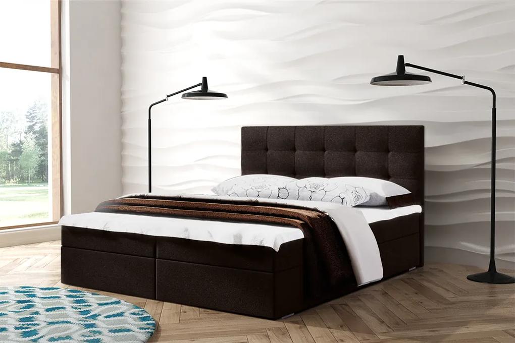 Eka Kontinentální čalouněná postel OSLO (140x200 cm) Barva látky Trinity: (2315) Tmavá šedá