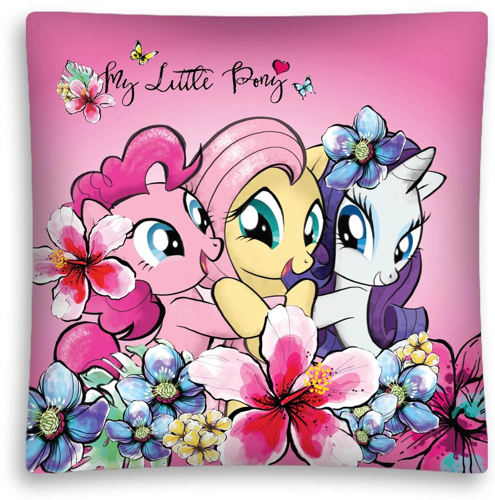 Povlak na polštář My Little Pony s květy 40x40cm