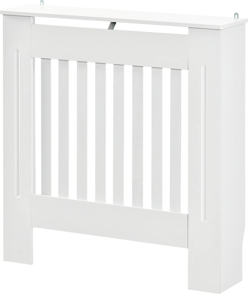 HOMCOM Moderní Kryt Na Radiátor MDF Kabinet pro Obývací Pokoj a Ložnici 78x19x81 cm Bílý