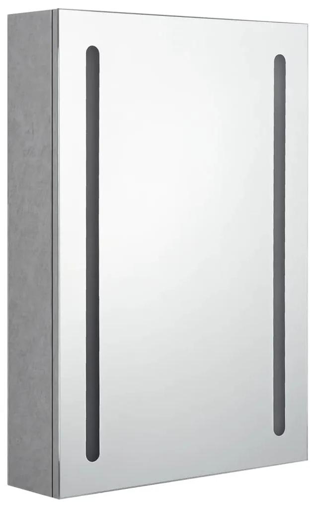 vidaXL LED koupelnová skříňka se zrcadlem betonově šedá 50x13x70 cm