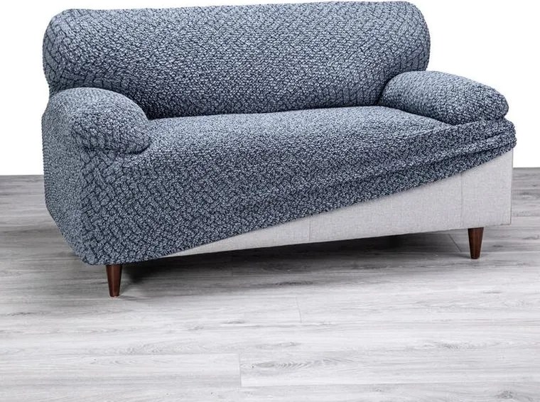 Bielastické potahy VENEZIA modrá dvojkřeslo (š. 120 - 160 cm)