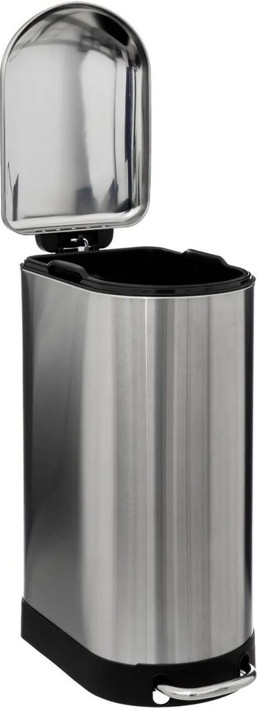 Úzký odpadkový koš Ariane, nerezová ocel, s pedálem, 30 l
