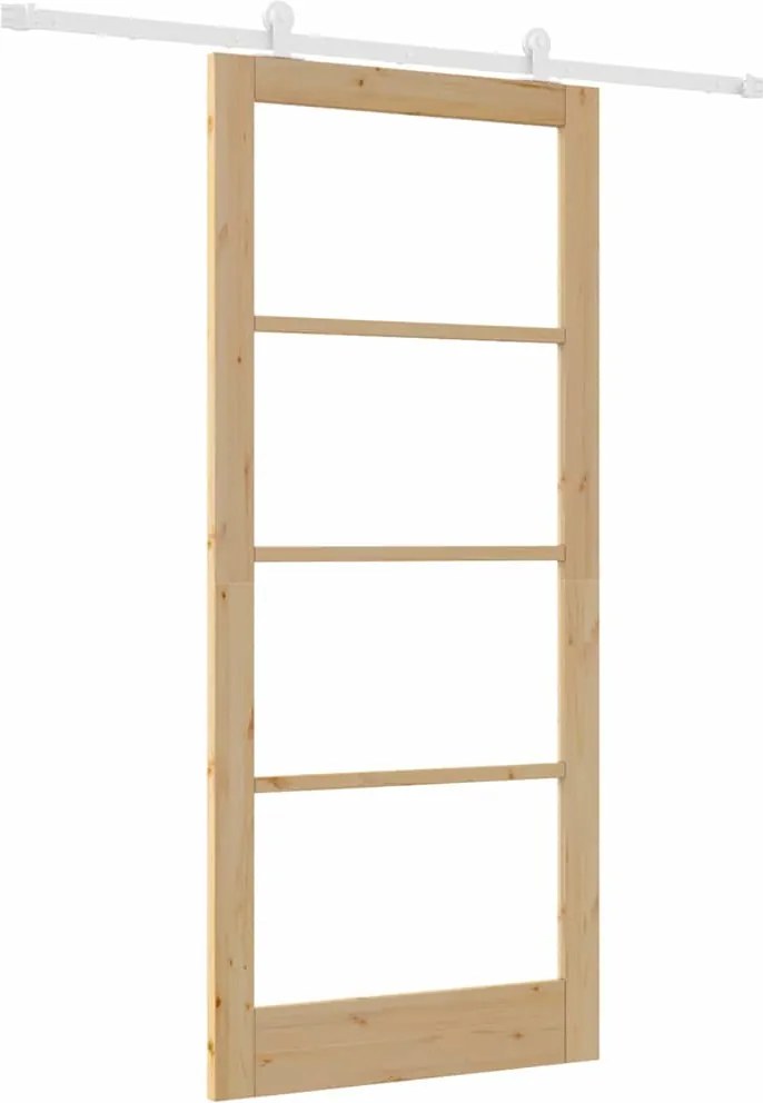 Posuvné dveře ORKDAL 93 x 211 cm Masivní borové dřevo a sklo 3332065
