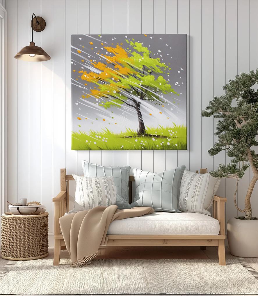 Obraz na plátně - Strom života Větrný epos FeelHappy.cz Velikost obrazu: 60 x 60 cm