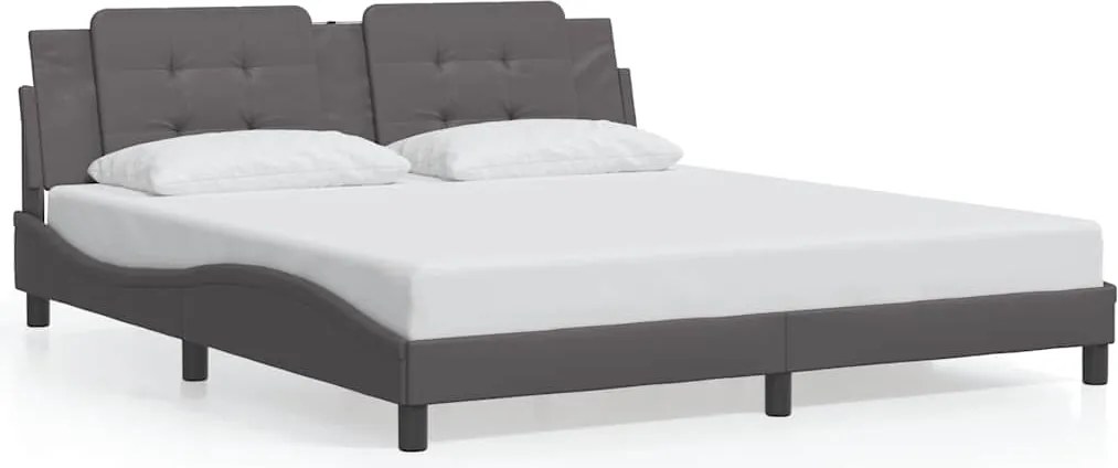 Rám postele bez matrace Zadar šedý 180x200 cm umělá kůže 3208201