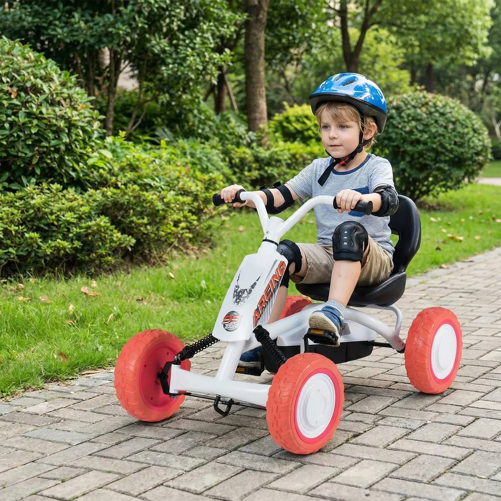Costway Dětská motokárová šlapací auto s nastavitelným sedadlem a opěradlem