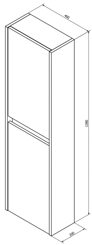 Sapho NIRONA skříňka vysoká 40x140x20cm, 2x dvířka, levá/pravá, bílá, NR450-3030