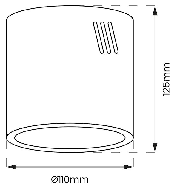 Stropní svítidlo George, 1x černé kovové stínítko