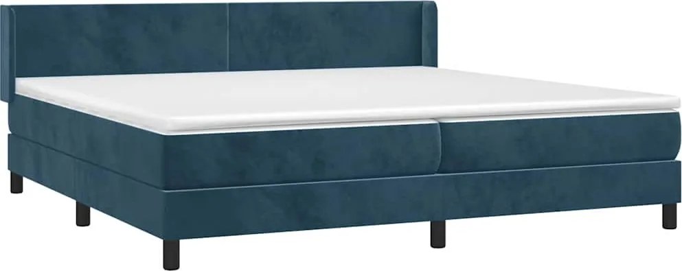 Box spring postel s matrací tmavě modrá 200x200 cm samet 3130863