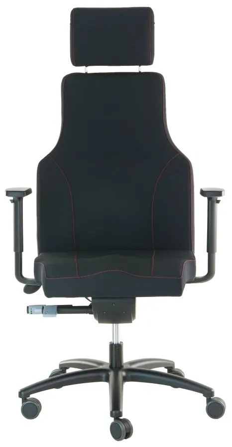 ALBA Ergonomická kancelářská židle PAULA - 24/7, černá látka / nosnost 160 kg