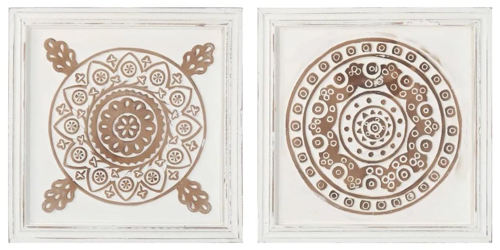 Ručně vyřezávané nástěnné panely 2 ks MDF 40 x 40 x 1,5 cm