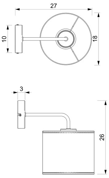 Nástěnná lampa LOFT SHADE 1xE27/60W/230V bílá/zlatá