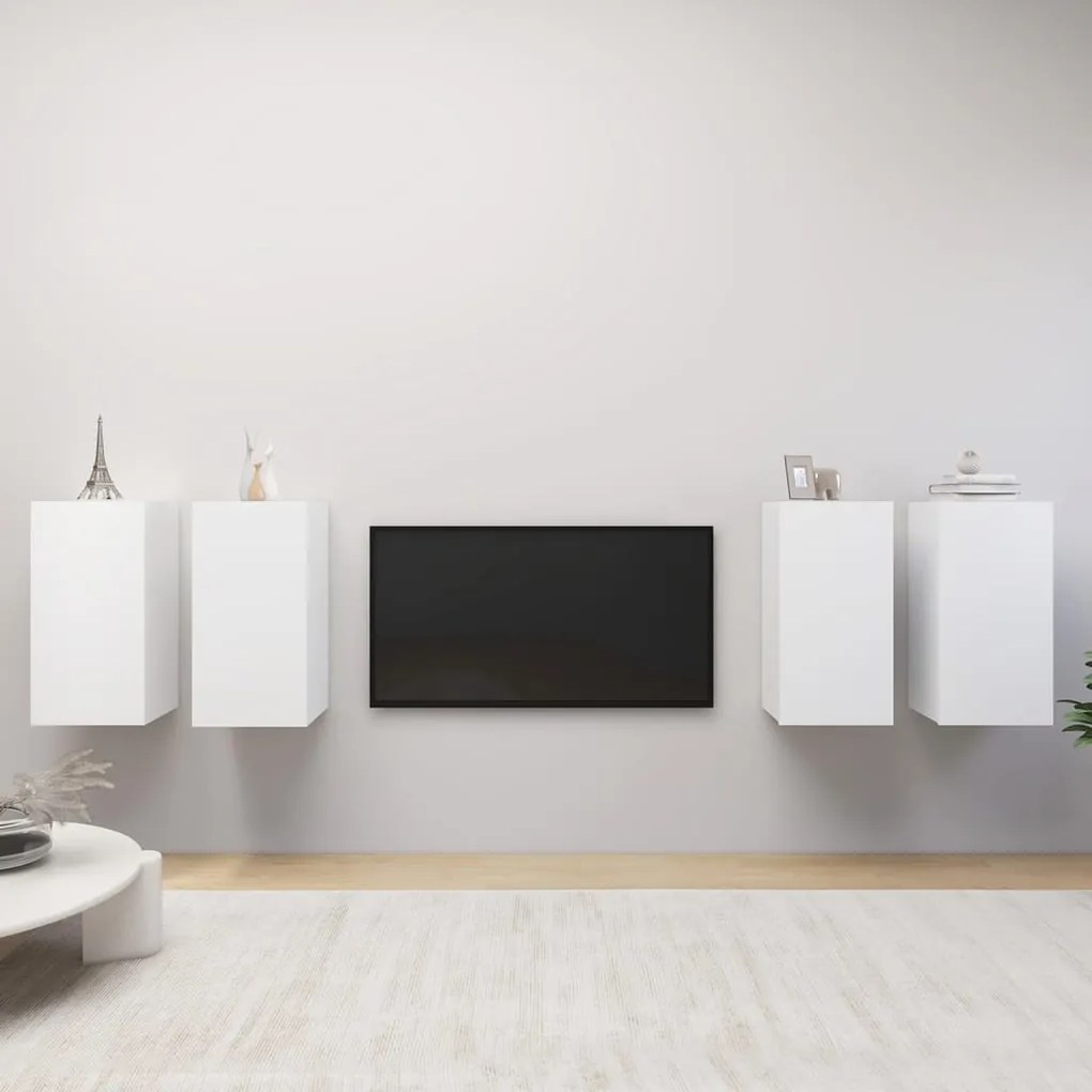 TV skříňky 4 ks bílé 30,5 x 30 x 60 cm kompozitní dřevo 3078740