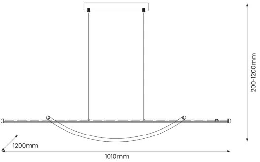 LED Lustr na lanku AMBAR LED/35W/230V černá