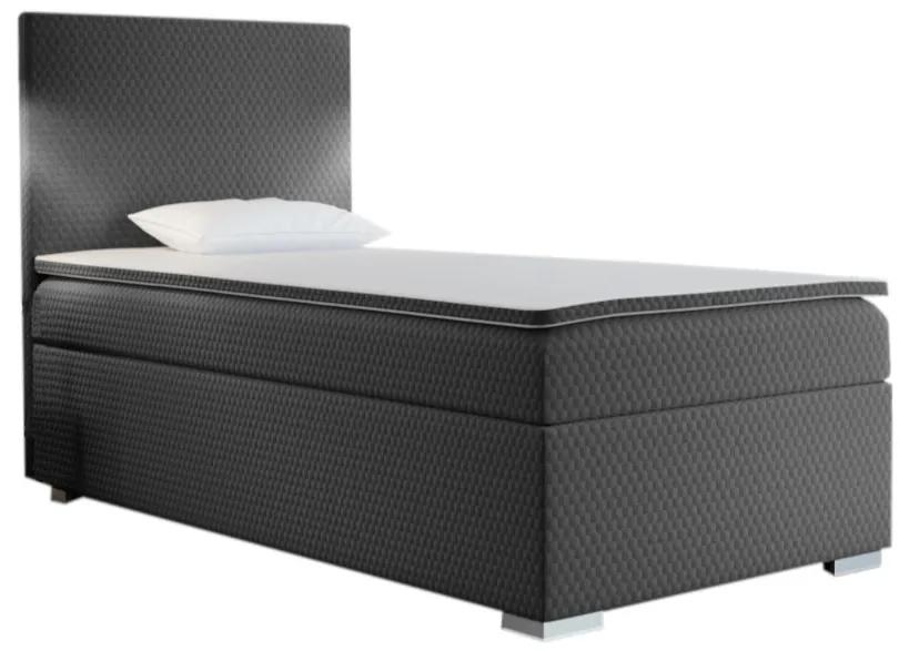 Čalouněná postel boxspring ICON + topper, 100x200, sawana pik honey 05, levá