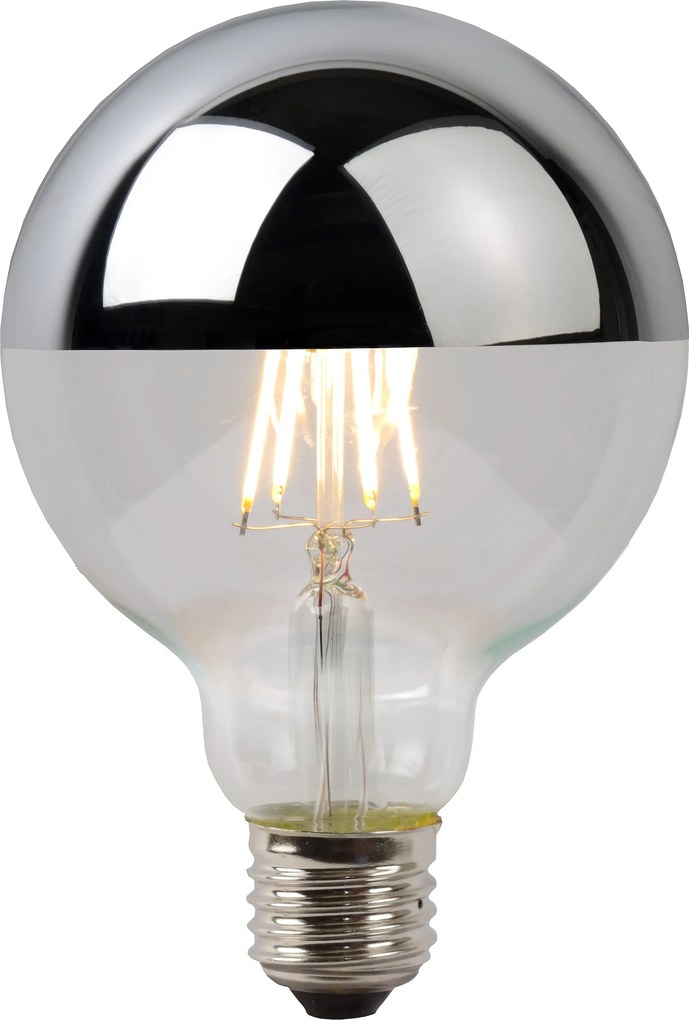 LED GLOBE G95 6W Filament stříbrný vrchlík