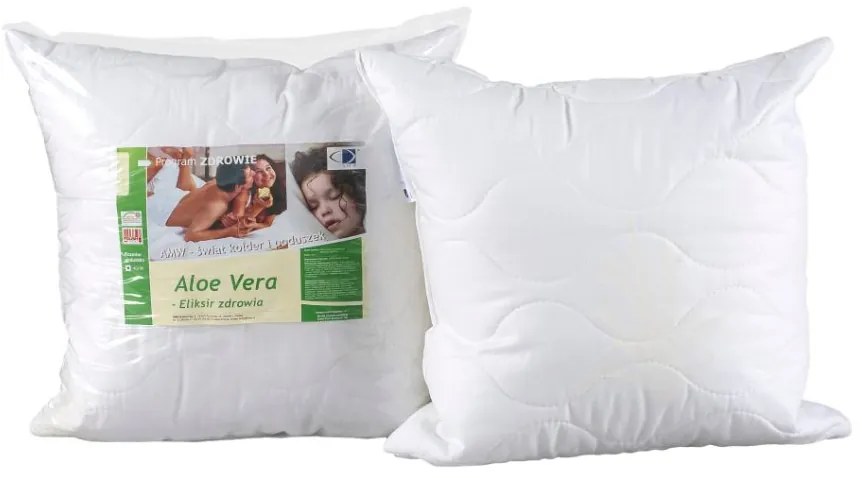 Antialergický polštář 70x80 Aloe Vera 1,00 kg 100% bavlna s povrchovou úpravou Aloe Vera AMW
