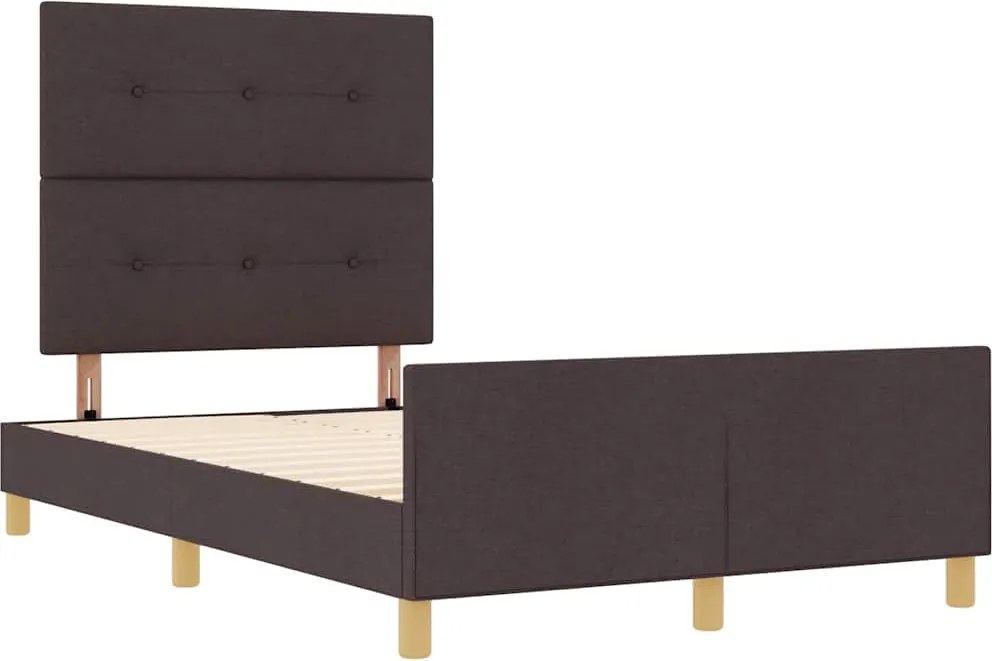 Rám postele s čelo Tmavě hnědá 120 x 200 cm textil 3344721