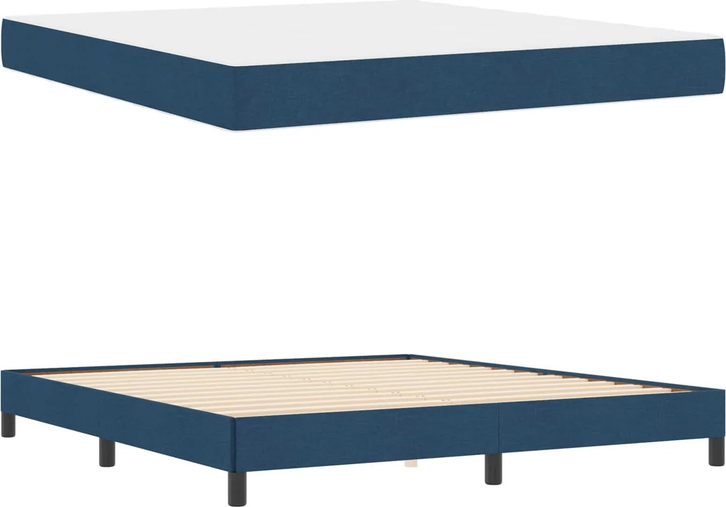 Postel s boxspringem Modrá 180 x 200 cm textil 3398513