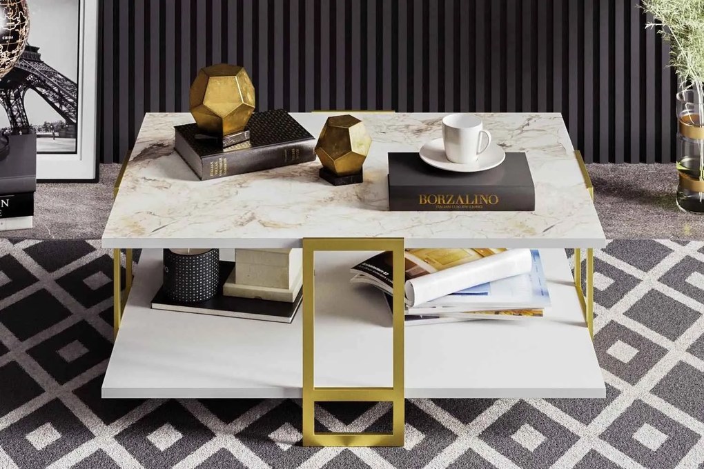 Designový konferenční stolek Abequa 91,5 cm bílý