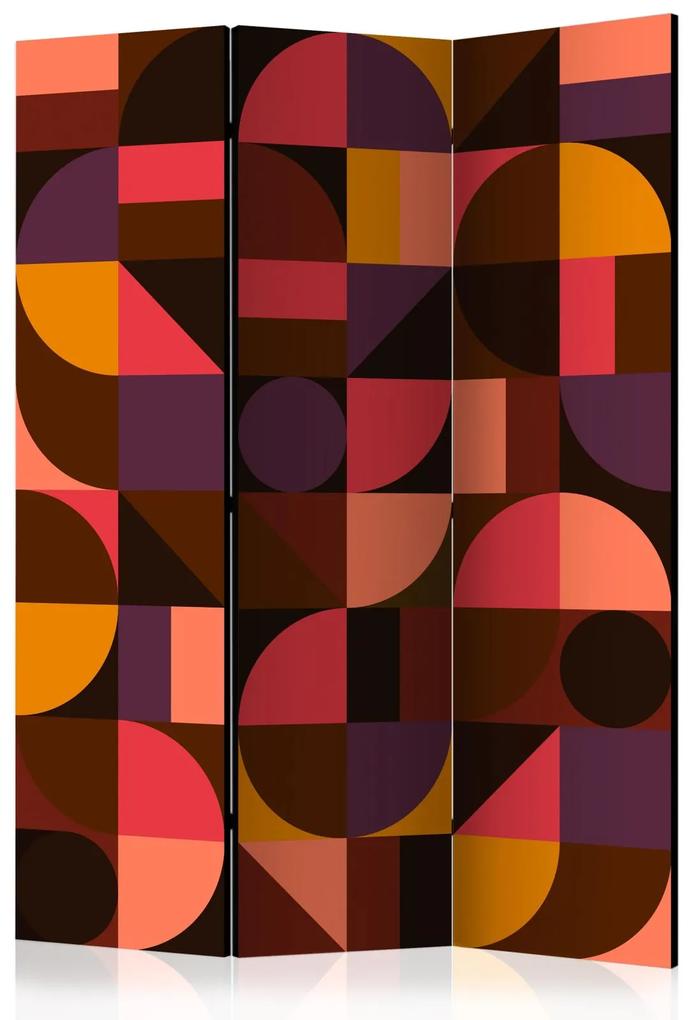 Paraván - Geometric Mosaic (Red) [Room Dividers] 135x172