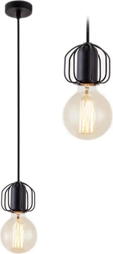 Toolight - Stropní lampa závěsná 1xE27 APP591-1CP, černá, OSW-09887
