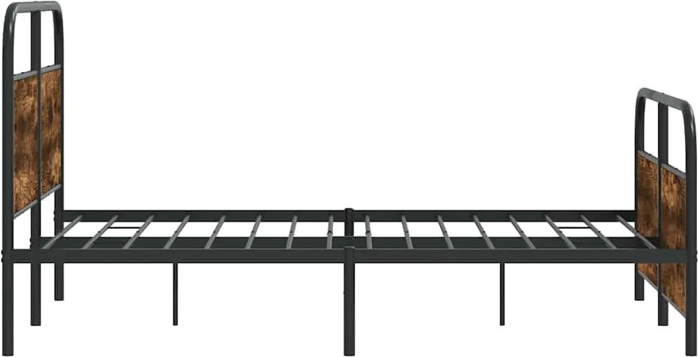 Kovový rám postele bez matrace kouřový dub 140 x 200 cm 3318636