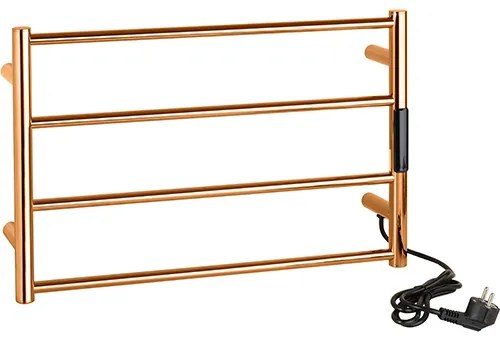 Bemeta Design Elektrický koupelnový radiátor / sušák ručníků 560x370x90 mm, 63W, růžové zlato lesk -