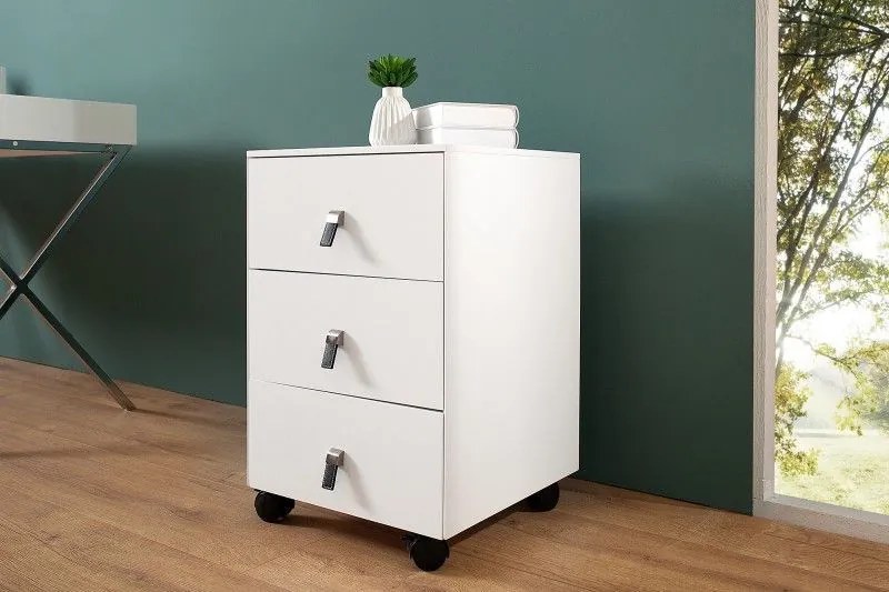 Deflee kontejner HERITAGE WHITE PK37767MDF, lakovaná, umělá kůže  40 cm x 60 cm x 40 cm