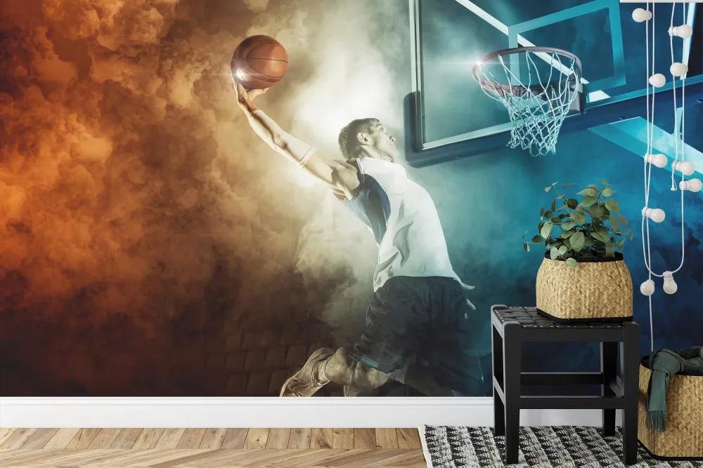 Fototapeta Basketbalový Hráč Udělal Dunk Samolepící tapety 520x318