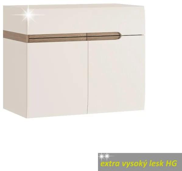 Skříňka s umyvadlem v luxusní bílé barvě ve vysokém lesku TK026 TYP 150