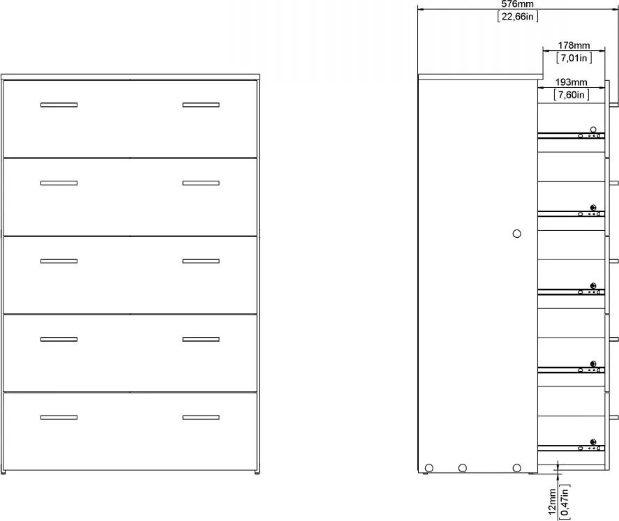 FALCO Komoda Sid 5S bílá