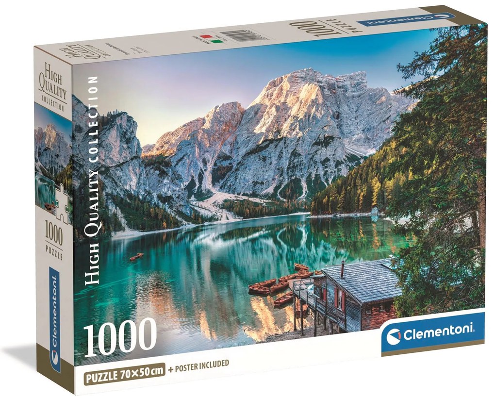 Clementoni - Puzzle 1000 Smaragdové jezero Braies