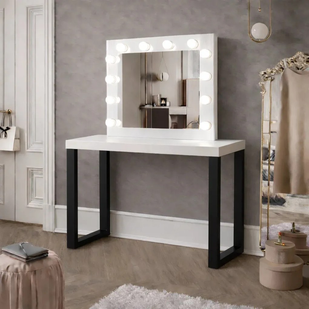 Ral Toaletní stolek s osvětlením GLAMOUR 1 Barva/ dekor: Černá