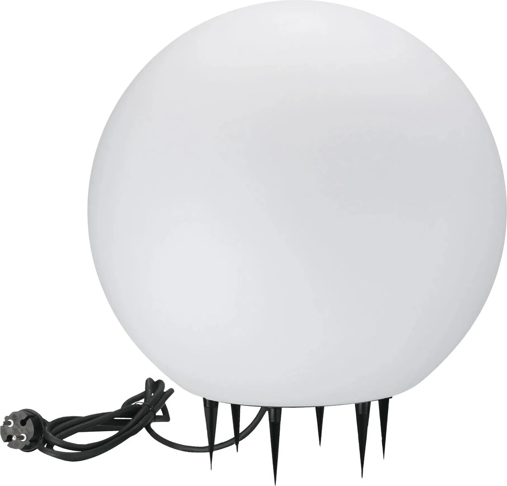 Zahradní lampa Kula do zahrady Led Bílá Zapichovací Kabel 230V E27 40cm IP65