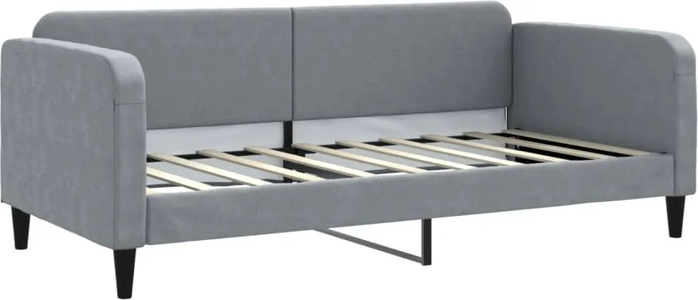 Válenda s matrací světle šedá 90 x 190 cm textil 3196808