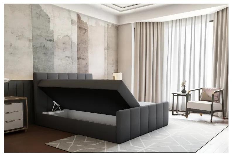 Boxspringová postel, 180x200, šedá, STAR