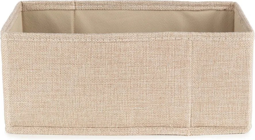 Béžový látkový úložný box 28x12x12 cm Sandy – Compactor